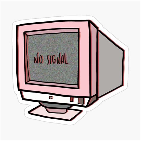no signal old computer screen sticker for sale by geewhiner