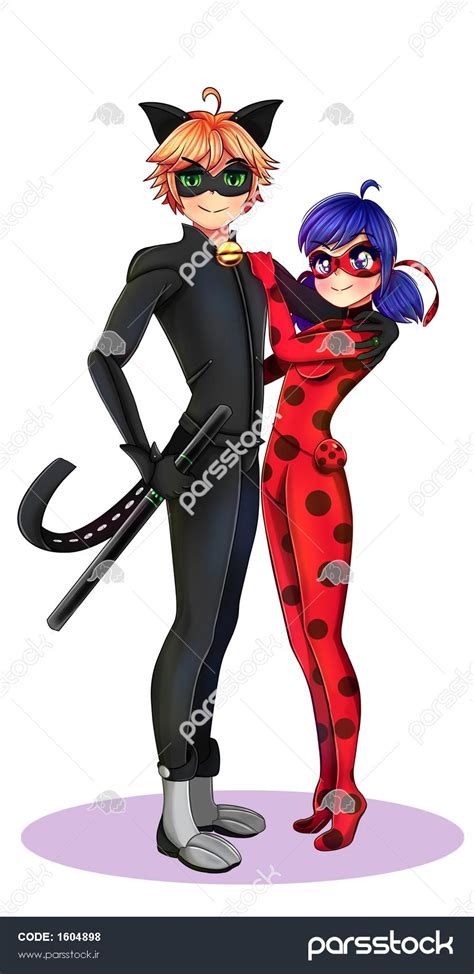 گربه سیاه و دختر کفشدوزکی نقاشی دیجیتال 1604898