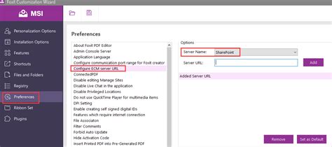 how to configure the default sharepoint url