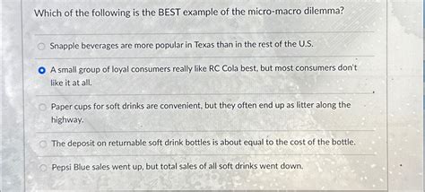 Solved Which Of The Following Is The BEST Example Of The Chegg