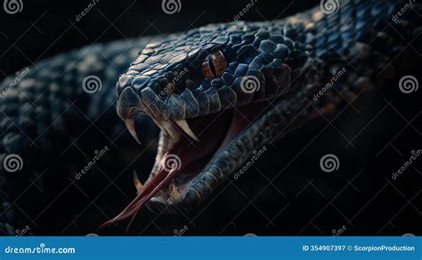 Close Up Of Venomous Snake In A Striking Defensive Pose Stock Image