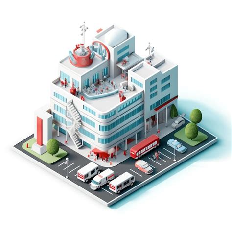 Premium Ai Image 3d Isometric Hospital