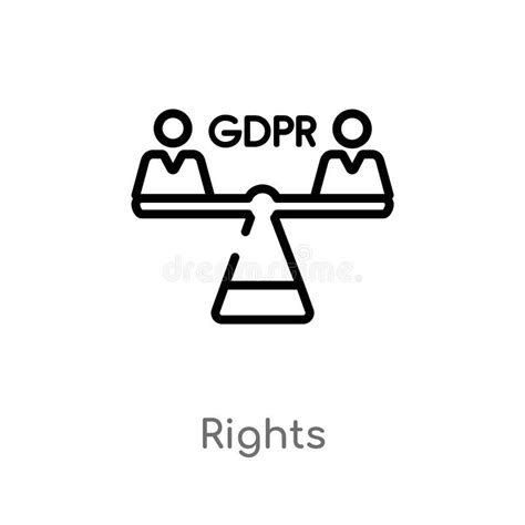 Outline Rights Vector Icon Isolated Black Simple Line Element Illustration From Gdpr Concept