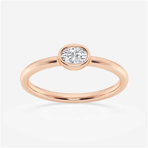 Ctw Oval Lab Grown Diamond Bezel Set Fashion Ring Grownbrilliance