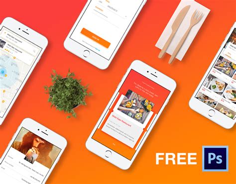 Free Cook Mobile App Psd Template Dribbble Graphics