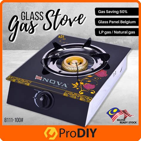 8111 100 Single Burner Glass Gas Stove Burner Tempered Glass Stainless