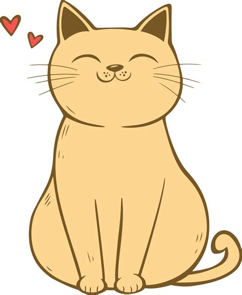 Cute Cat Drawing Clipart Design Illustration 48566166 Png
