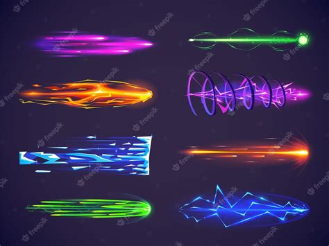 Free Vector Beam Laser Effect For Weapon Or Gun In Game Vector