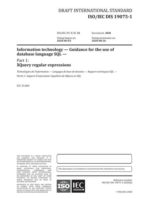 ISO IEC DIS Information Technology Guidance For The Use Of Database Language SQL