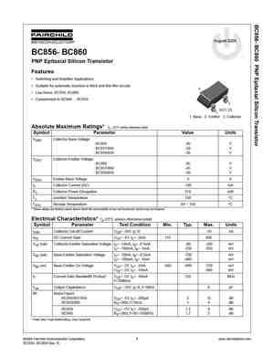 BC857 Datasheet, Equivalent, Cross Reference Search. Transistor Catalog