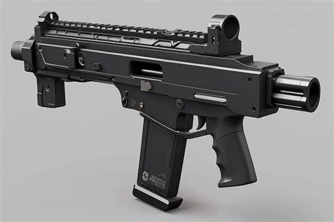 Premium Photo Compact Submachine Gun With Folding Stock