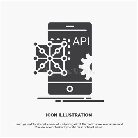 Api Application Coding Development Mobile Icon Glyph Vector Gray Symbol For Ui And Ux