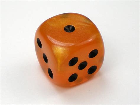 Chessex Velvet Orange Wblack 16mm D6 Dice Dice