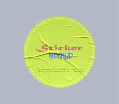 Premium Psd Psd Round Sticker Mockup Template