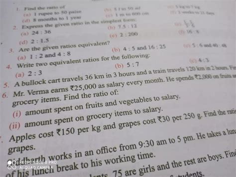 Write Two Equivalent Ratios Of The Followingquestion Part B