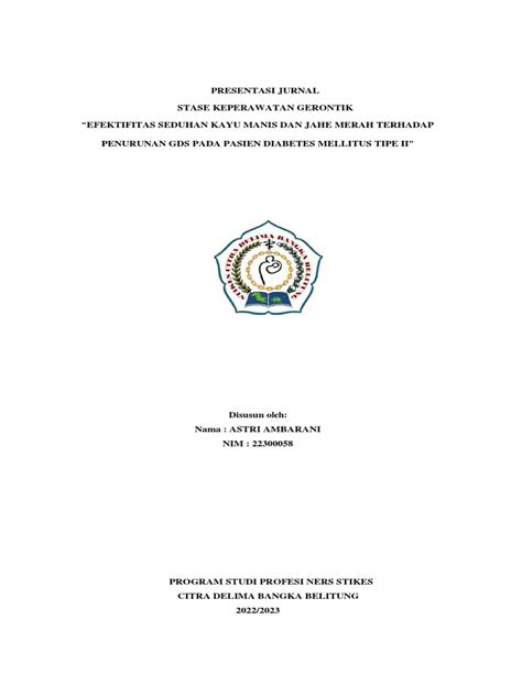Presentasi Jurnal Dm Gerontik Pdf