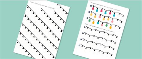String Lights Sequence And Patterns Worksheets Printable Early Years