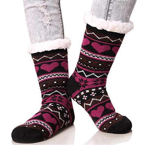 Dyfzdhu Women Winter Super Soft Warm Cozy Fuzzy Lined Heart Pattern