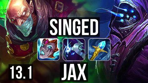 SINGED Vs JAX TOP 6 1 13 1300 Games 1 2M Mastery EUW Master