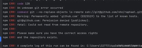 Vue Element Admin在下载依赖时报错npm Err Enoent An Unknown Git Error Occurred Csdn博客