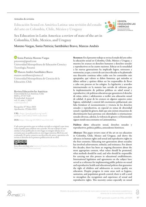 Pdf Educación Sexual En América Latina Una Revisión Del Estado Del