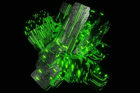 디지털 기술 애니메이션 3d 렌더링으로 비행 공상 과학 큐브 미래 스트림 데이터 통신 0명에 대한 스톡 사진 및 기타 이미지 0명 3차원 형태 가상현실 Istock