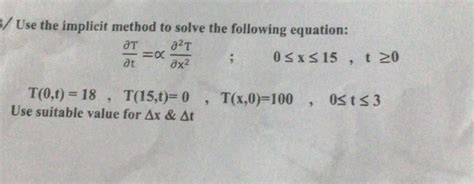 Solved Use The Implicit Method To Solve The Following