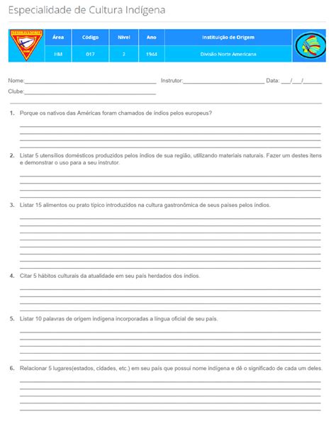 Especialidade Cultura Indígena Pdf