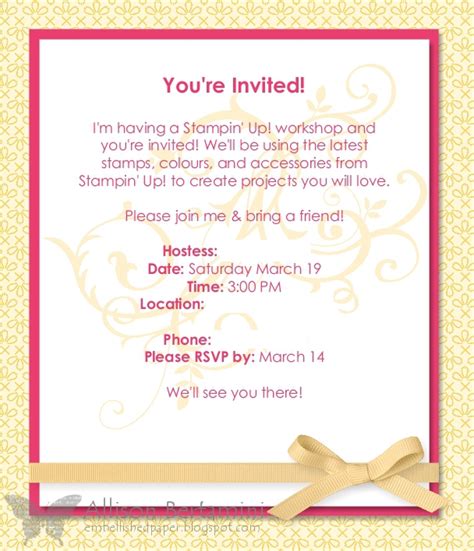 Embellished Paper Su Workshop Invitation