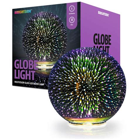 Brightside Battery Powered Plasma Globe Light Glass Led Mood Lamp