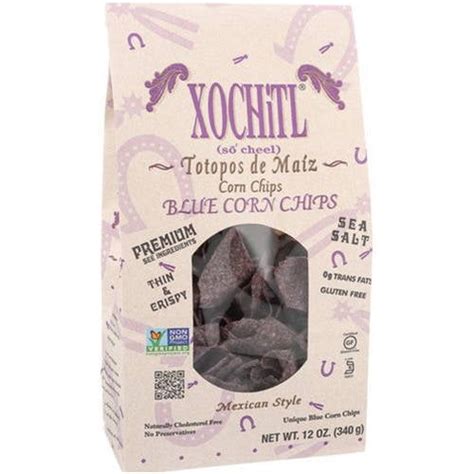 Xochitl Organic Mexican Style Blue Corn Chips 12 Oz Pack Of 10