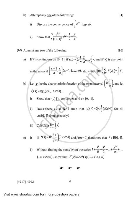 Problem Set 3 2015 2016 B Sc Mathematics Semester 6 TYBSc 2013