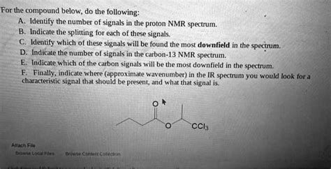 Solved For The Compound Below Do The Following Identify The Number