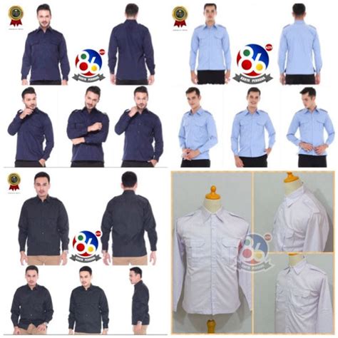 Jual Kemeja Polos Lengan Panjang Kemeja Custom Bordir Seragam Kerja Kantor Putih Hijau M