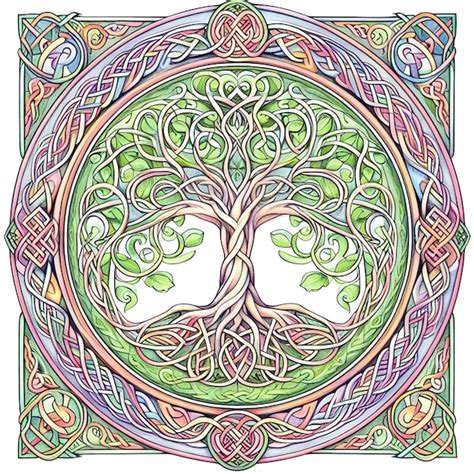 Premium AI Image Colorful Vector Illustration Of A Stylized Tree In A Circle