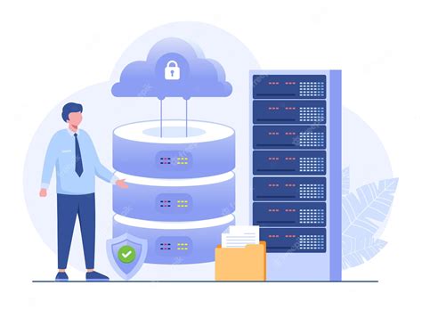 premium vector data server concept storage technology cloud system