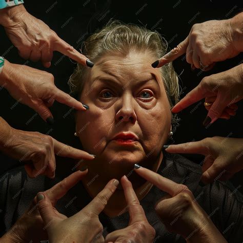 A Woman With Many Hands On Her Head On A Black Background Premium Ai
