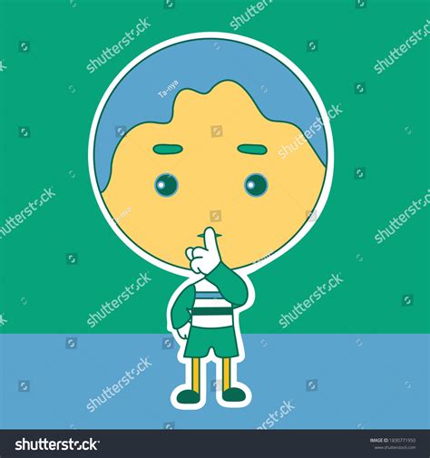 Emoji Chibi Character Shushing Shhh Politely Stock Vector Royalty Free