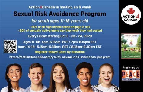 Youth Sexual Risk Avoidance Program For Ages 11 18 Fridays Oct 6 Nov 24 4pm Pst 7pm Est