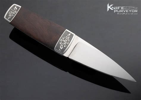 Steve Hoel Custom Knife Desert Ironwood Dagger Engraved By Lynton