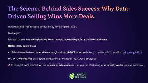 The Science Behind Sales Success Why Data Driven Selling Wins More Deals