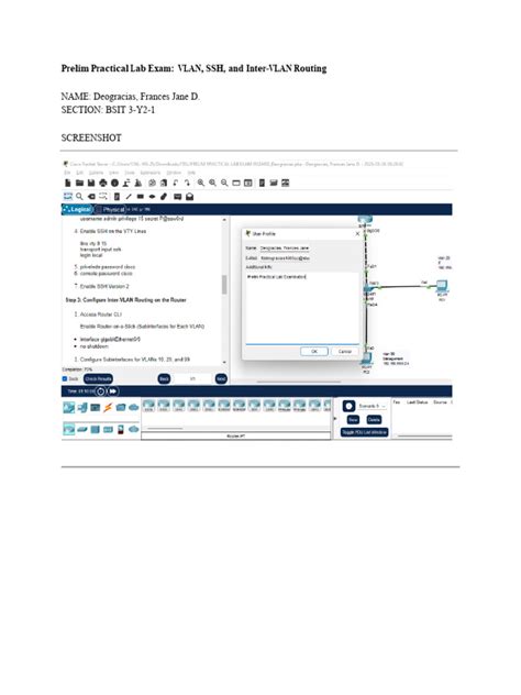 Annotated Prelim Practical Lab Exam Deogracias Pdf Network Switch