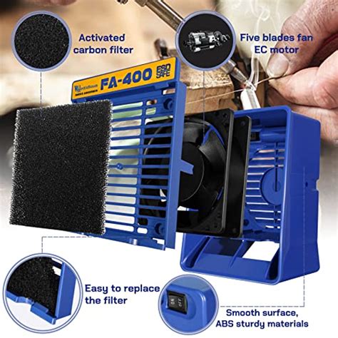 Antidious Fume Extractor Anti ESD Solder Smoke Absorber Portable Filter