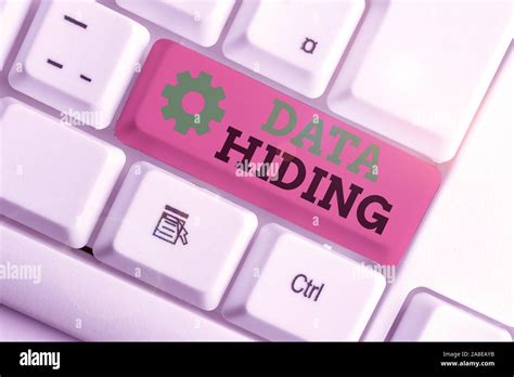 Conceptual Hand Writing Showing Data Hiding Concept Meaning Secretly