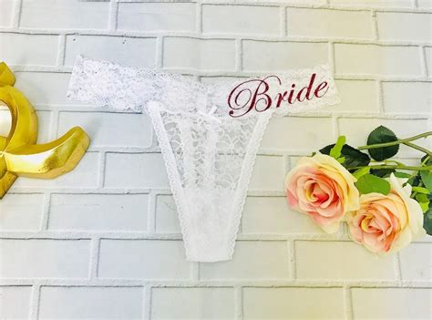Personalized Bridal Lace Thong Bride Thong Bride Lingerie Etsy