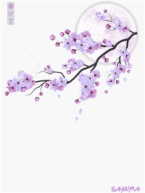 Japanese Purple Sakura Cherry Blossom Flower Sticker For Sale By