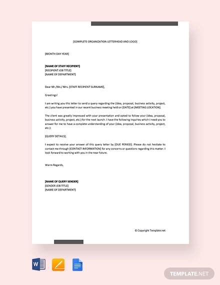 Query Letter Format For Insubordination