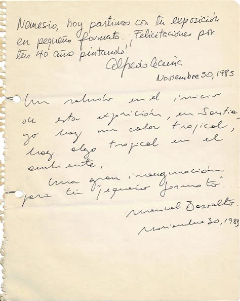 Fundación Nemesio Antúnez Carta de Alfredo Acuña y otros a Nemesio