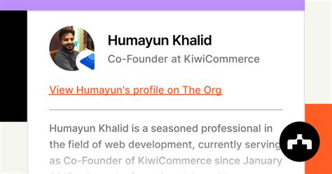 Humayun Khalid Co Founder At Kiwicommerce The Org