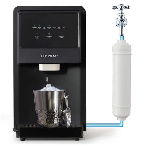 Costway 20 In 55 Lb Self Dispensing Countertop Nugget Portable Ice